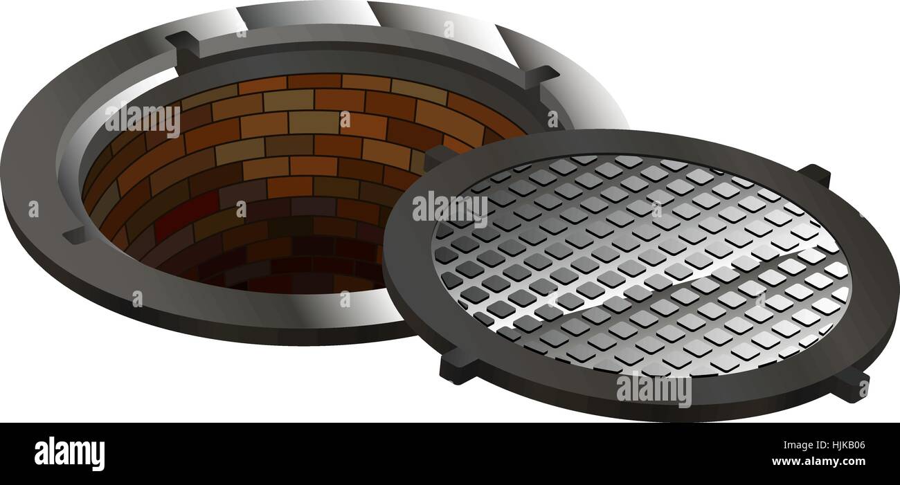 open hatch with four cones. Vector illustration Stock Vector Image ...