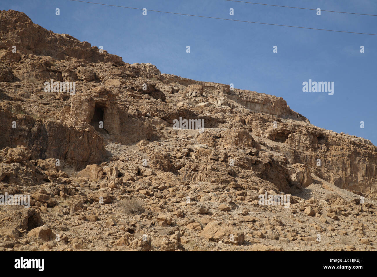 Qumran by the Dead Sea, a niche or cave number 3 where the Copper ...