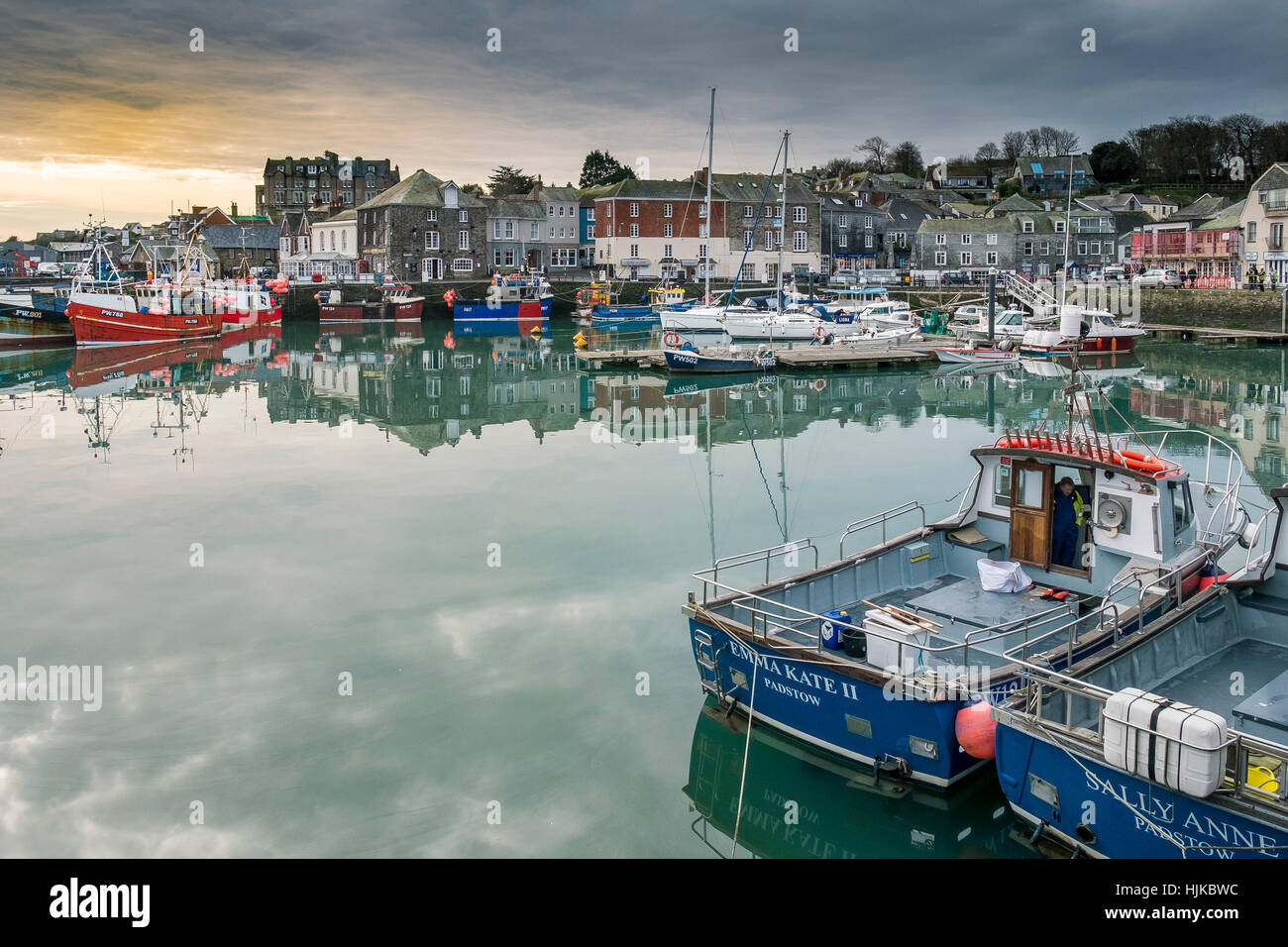 Early Morning Sunlight Padstow Harbour Cornwall UK weather Stock Photo ...