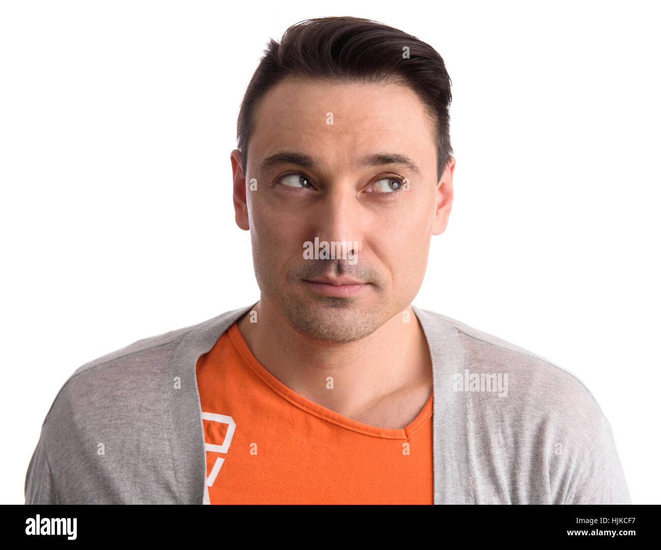 Isolated man looking up hi-res stock photography and images - Alamy