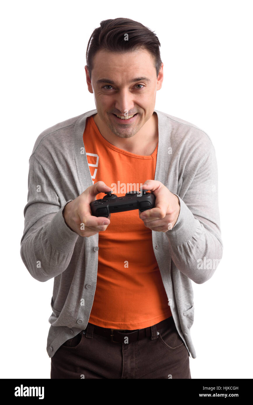 Young man playing computer game hi-res stock photography and images - Alamy