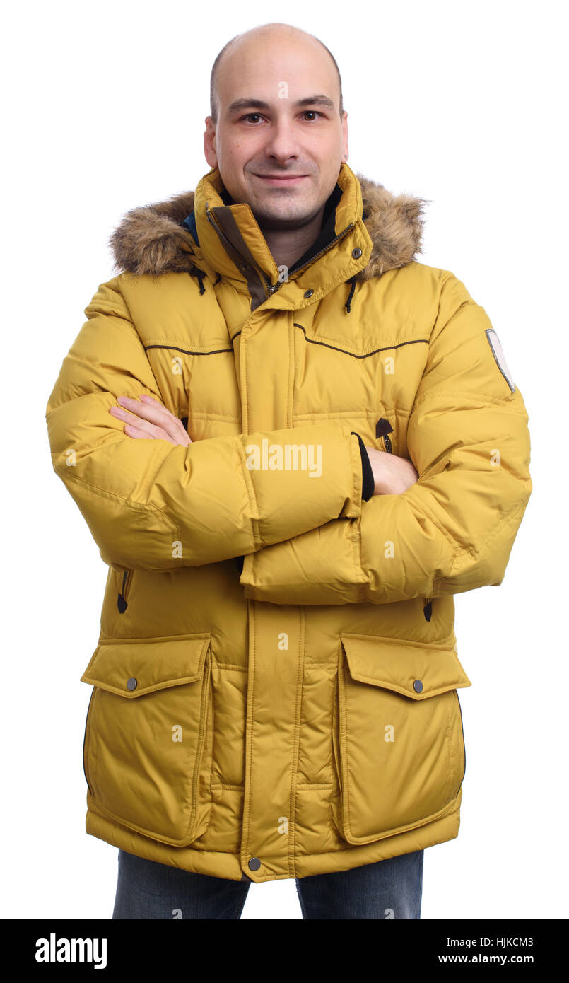 Man on winter jacket Cut Out Stock Images & Pictures - Alamy