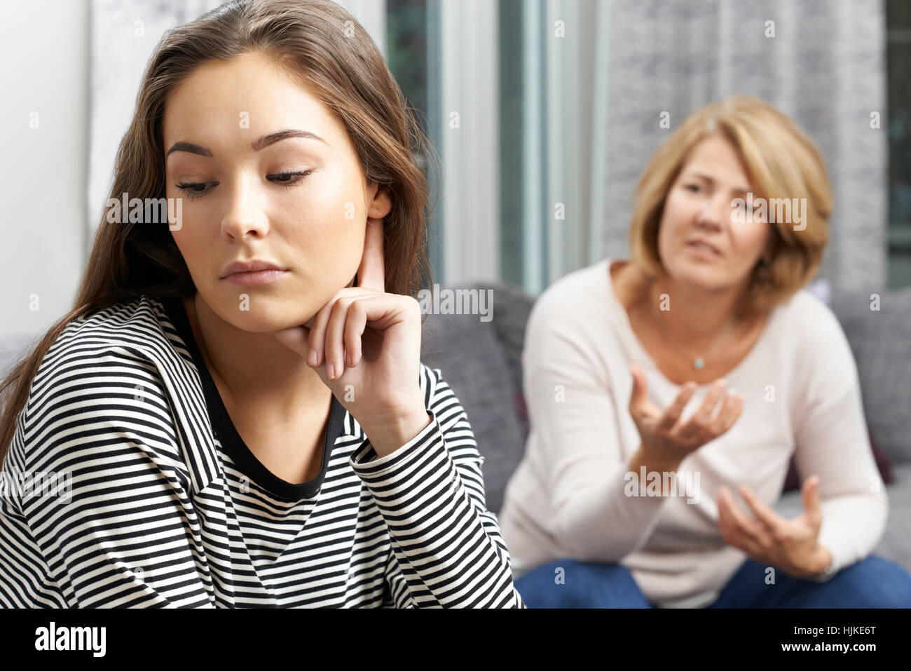 Bored Teenage Girl Being Told Off By Mother Stock Photo - Alamy