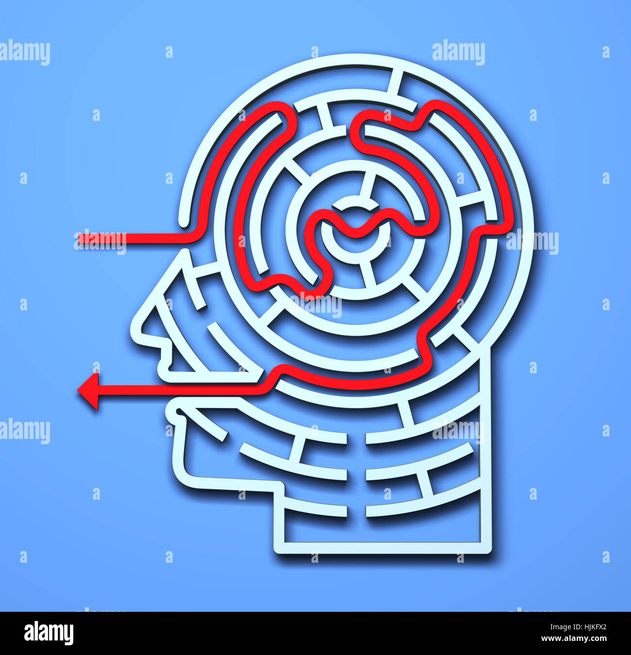 Maze Head 3D Stock Photo - Alamy