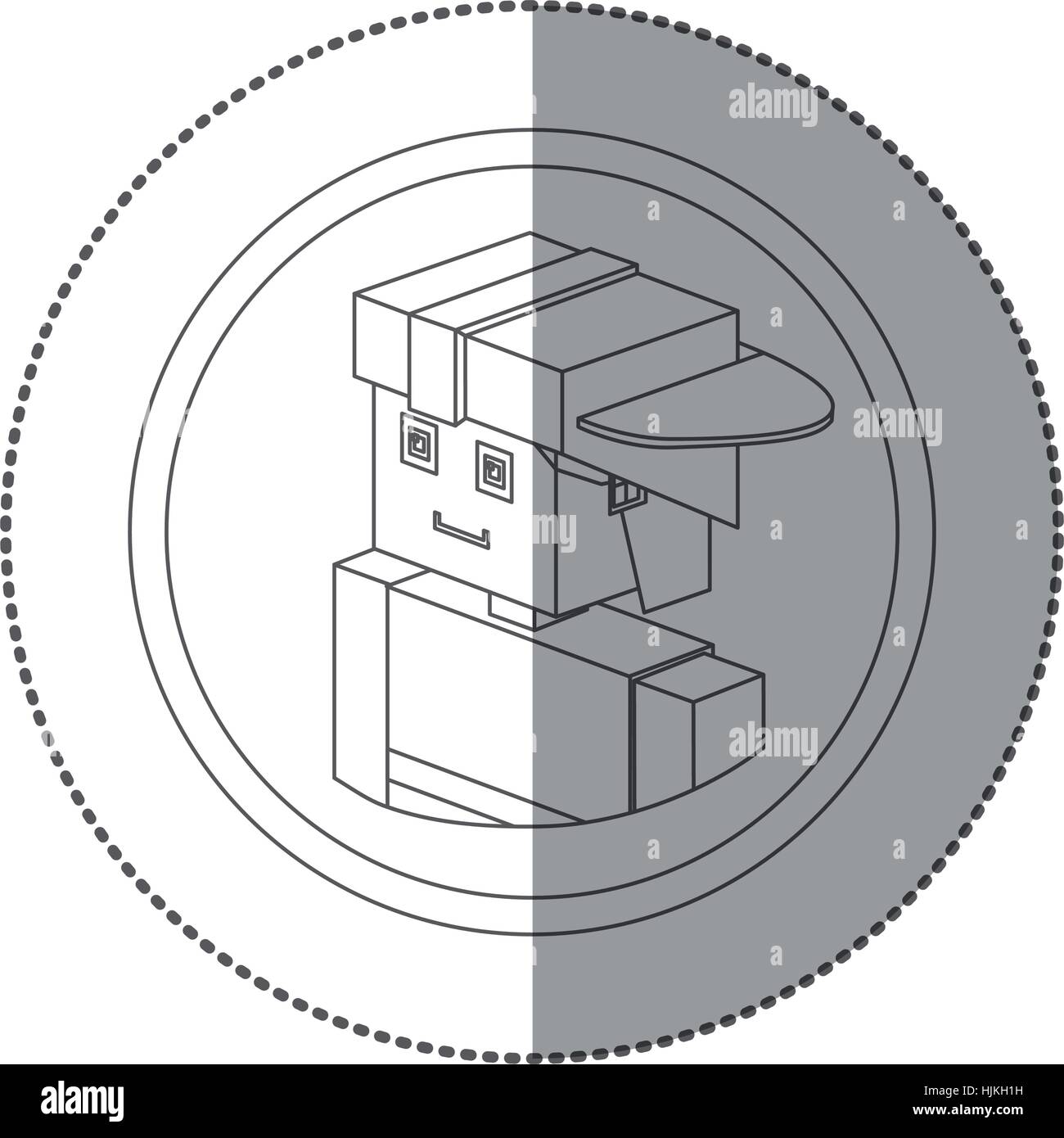 silhouette sticker lego with portrait firefighter with helmet vector ...