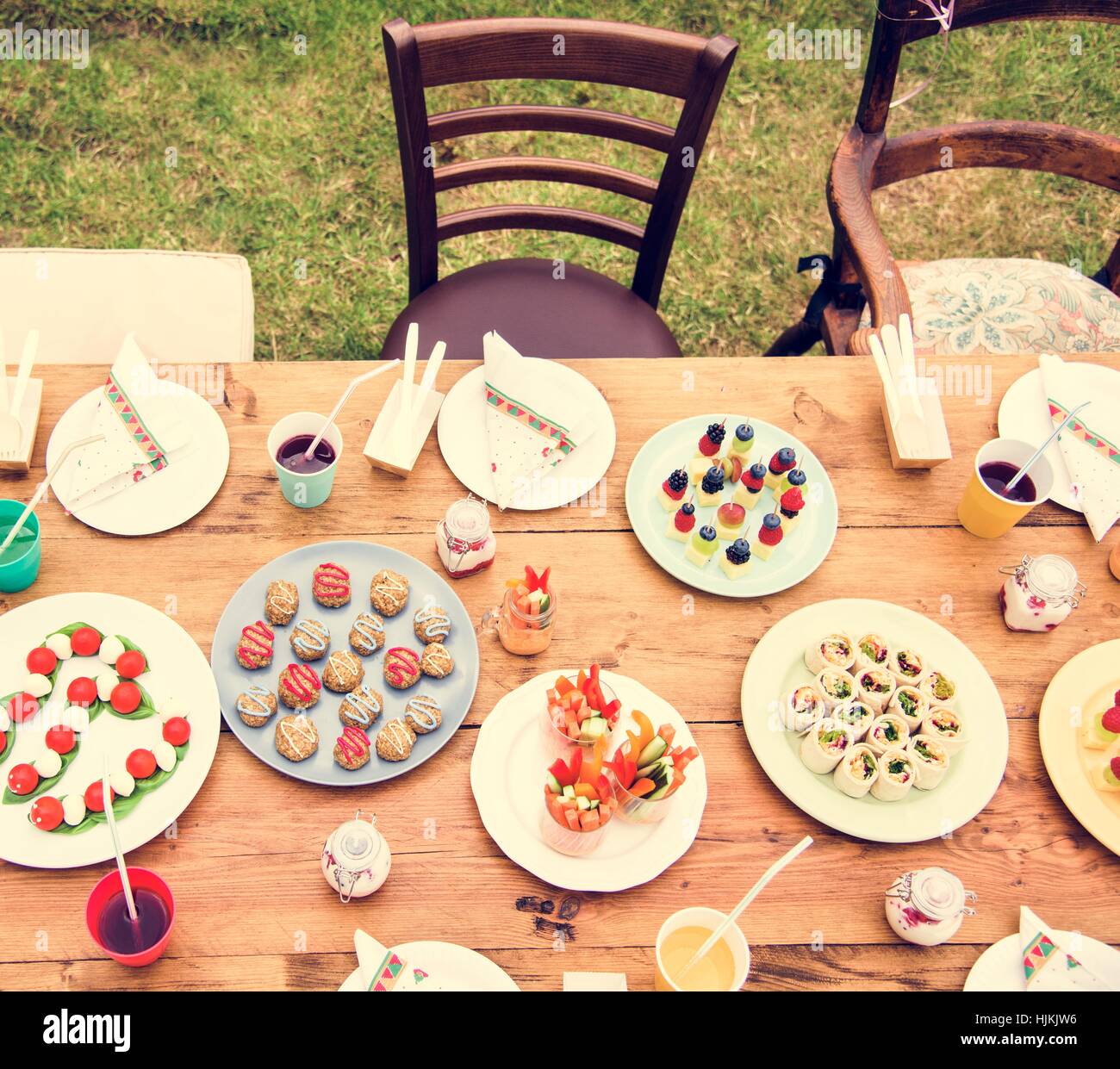Table Setting Food Celebration Party Concept Stock Photo - Alamy