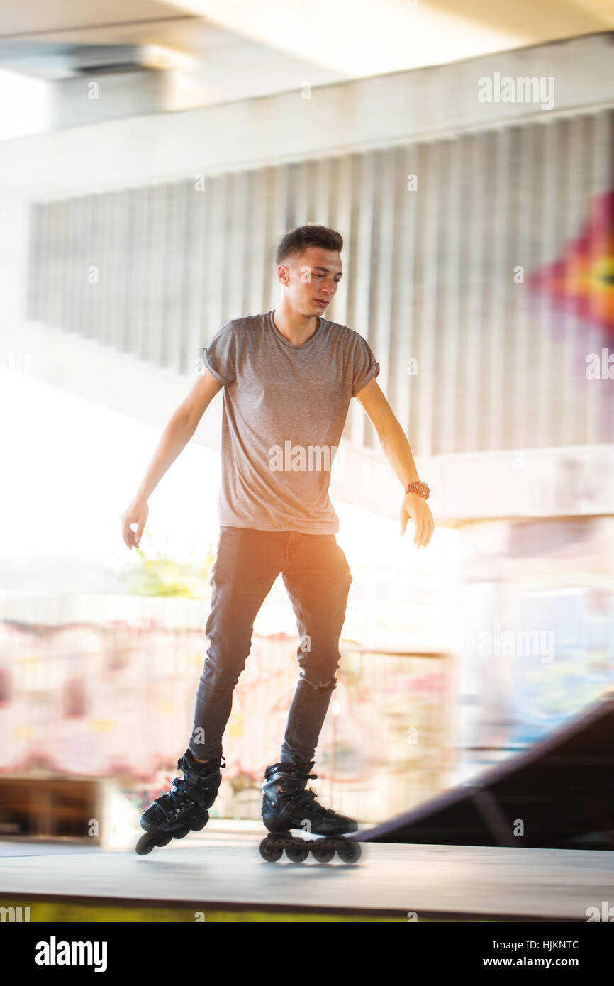 Person on rollerblades Stock Photo - Alamy