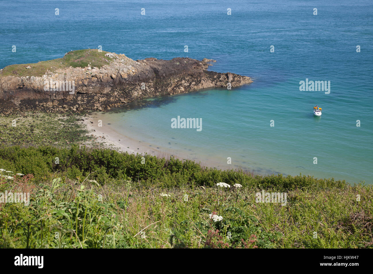 Puffin Bay on Herm in the Channel Islands Stock Photo - Alamy