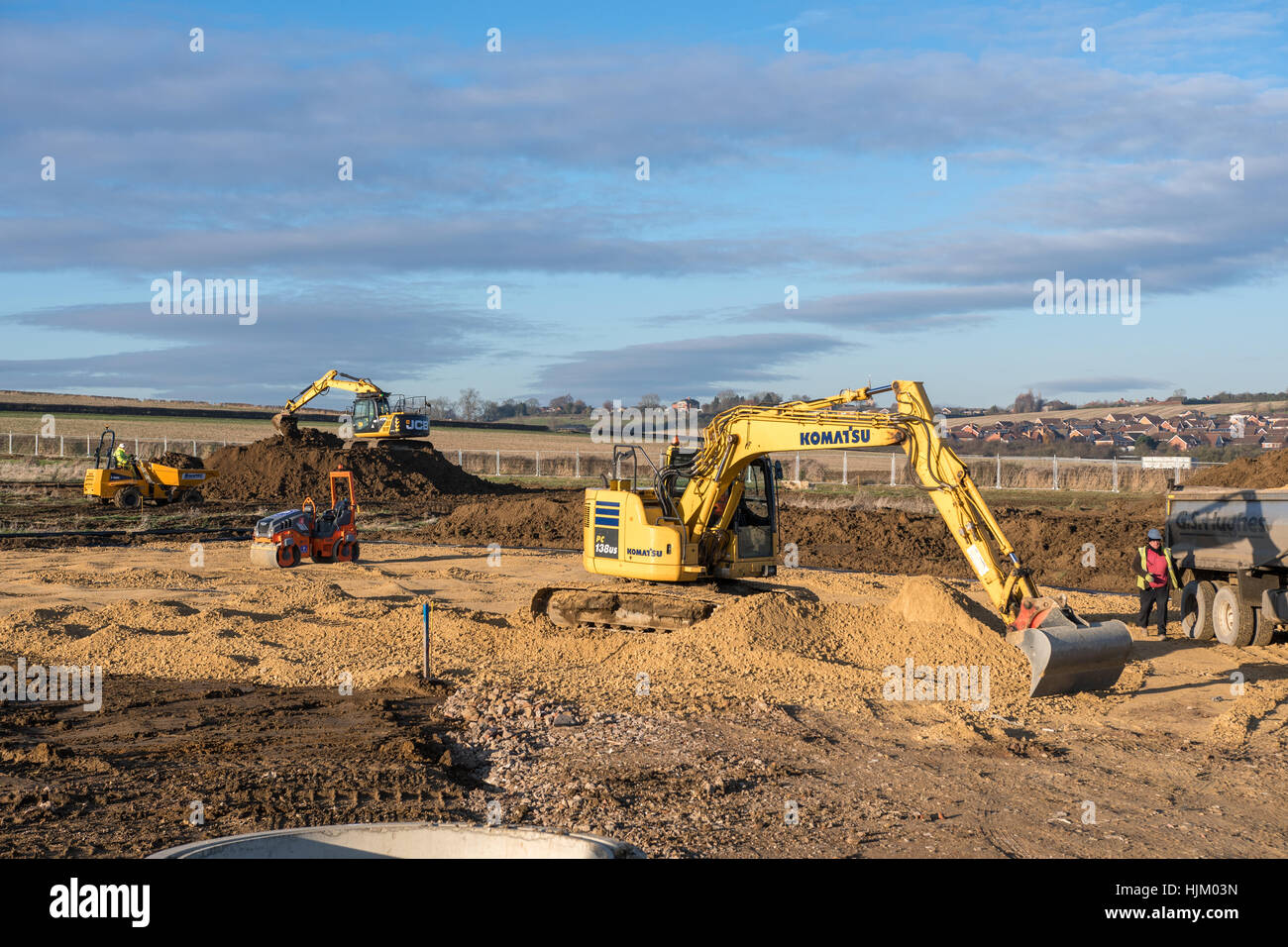 Ground Preparation for Residential Property construction Stock Photo ...