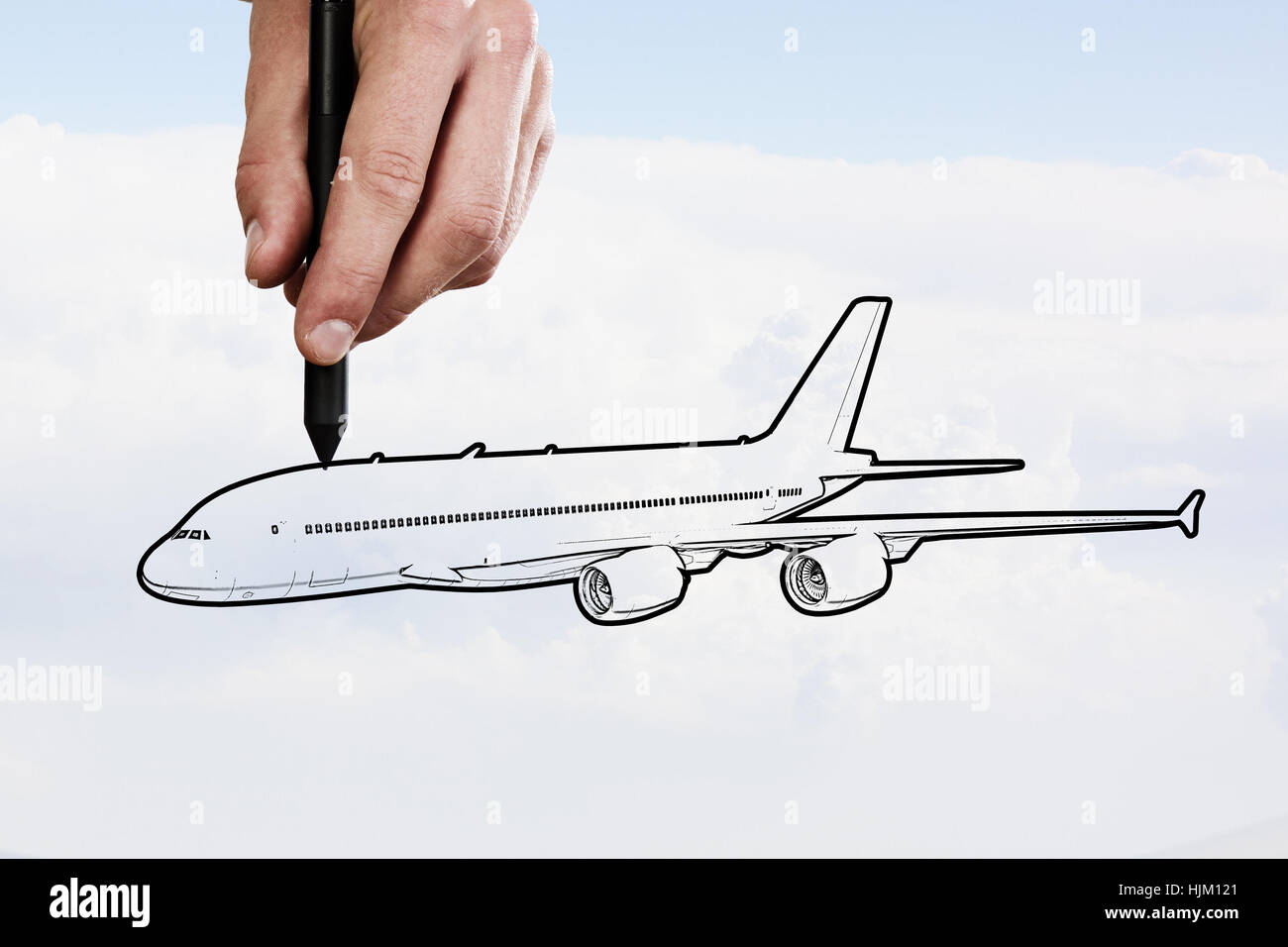 Airplane drawing turbine hi-res stock photography and images - Alamy