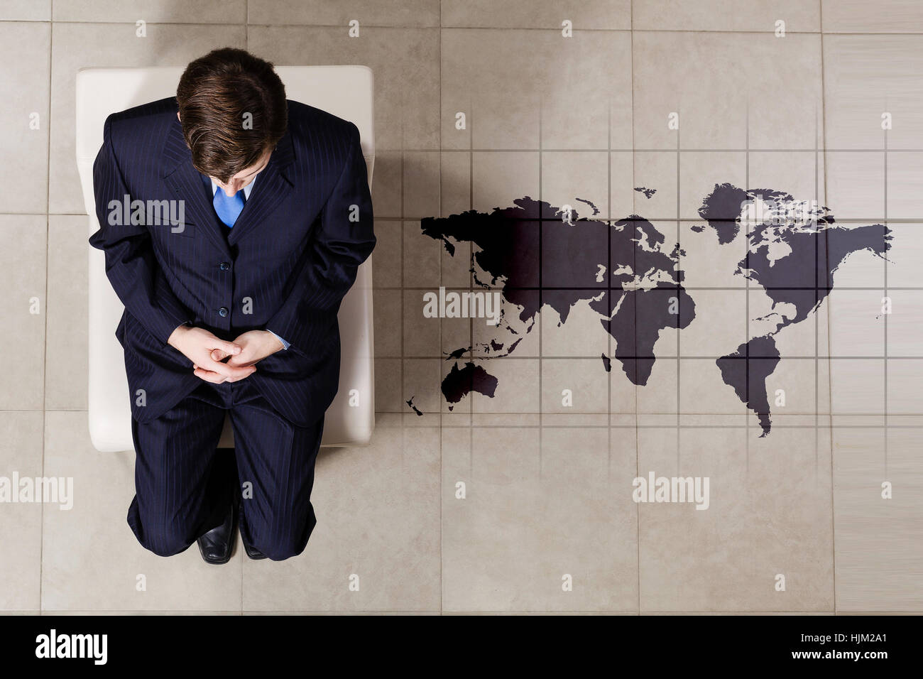 Man sitting in chair, top view hi-res stock photography and images - Alamy