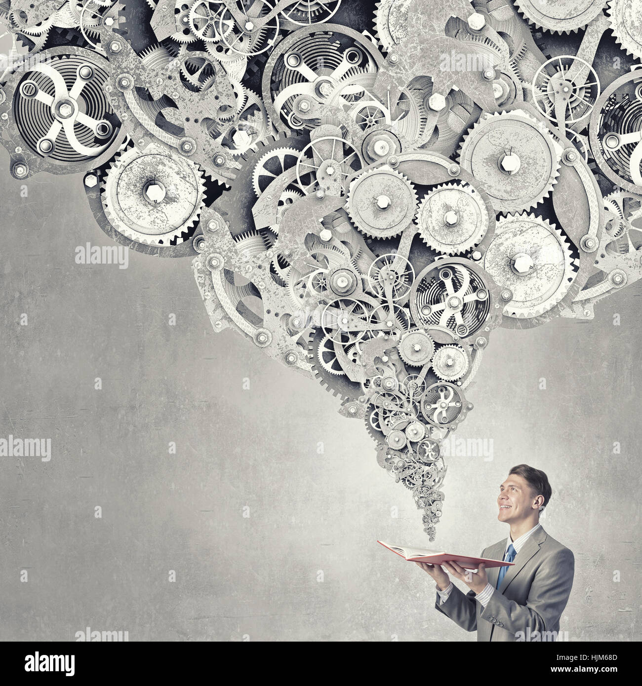 Flying business people holding hi-res stock photography and images - Alamy