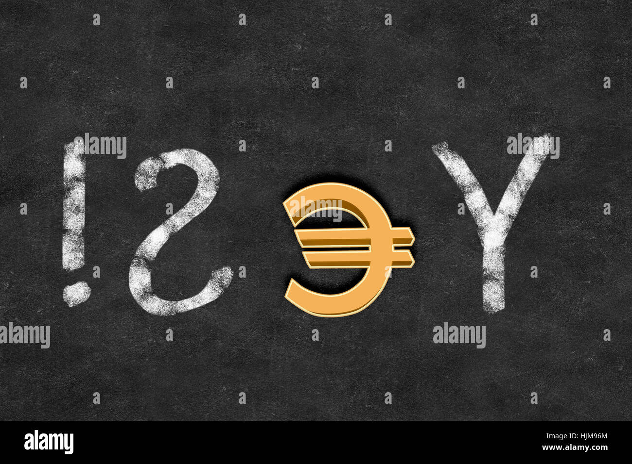 Word YES with euro sign instead of letter E Stock Photo - Alamy