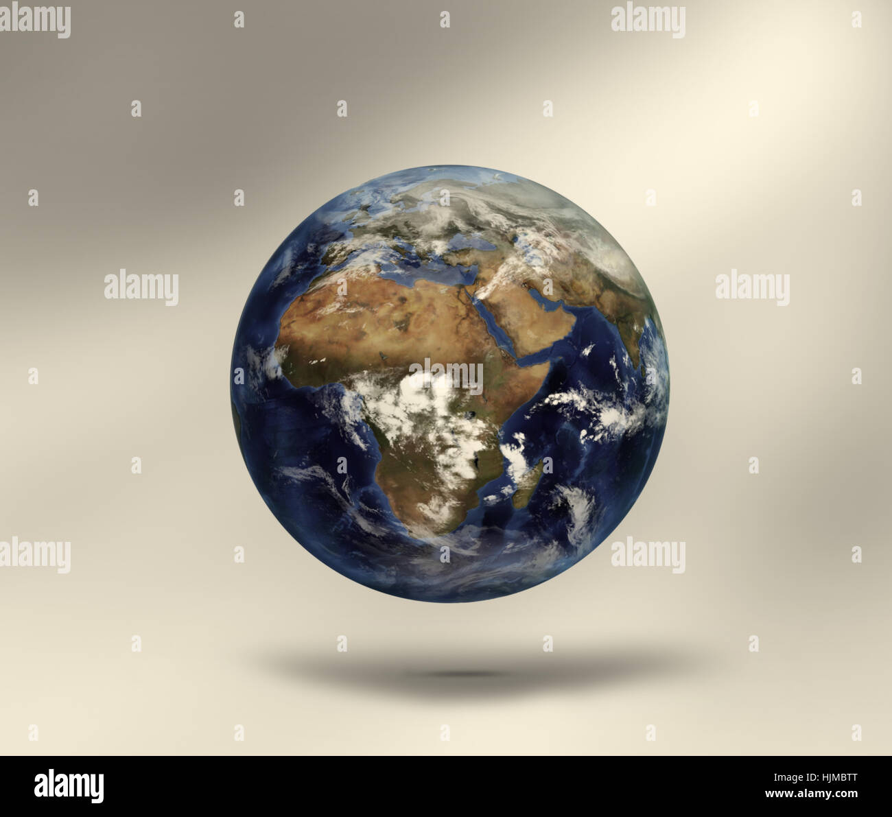 Planet earth floating on white background Stock Photo - Alamy