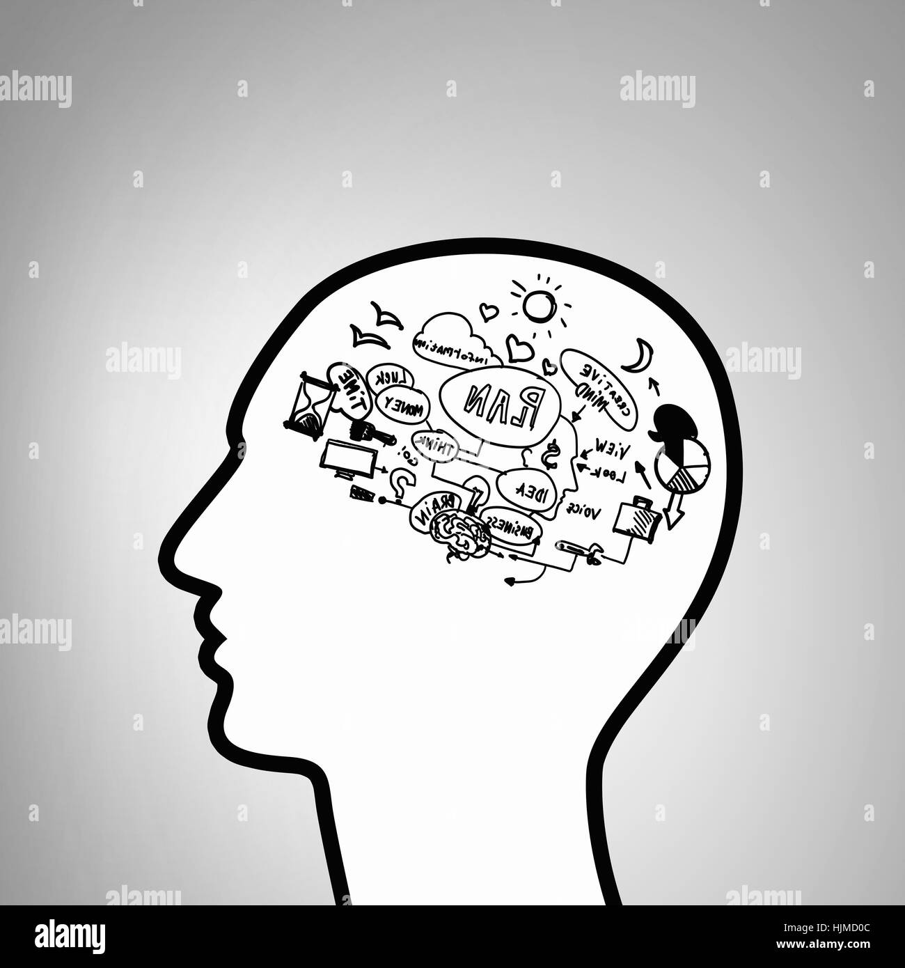 Silhouette human head plan instead hi-res stock photography and images ...