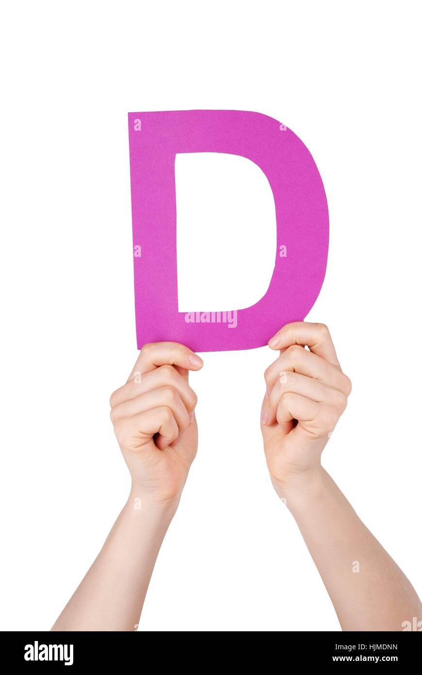 the letter D, hold by hands, isolated Stock Photo - Alamy