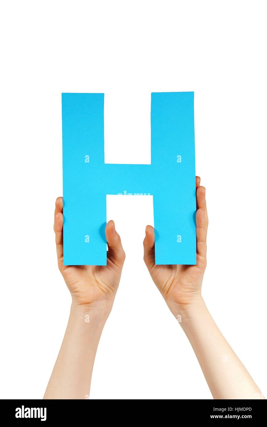 the letter h, hold by hands, isolated Stock Photo - Alamy