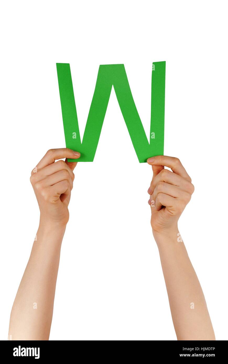 the letter W, hold by hands, isolated Stock Photo - Alamy
