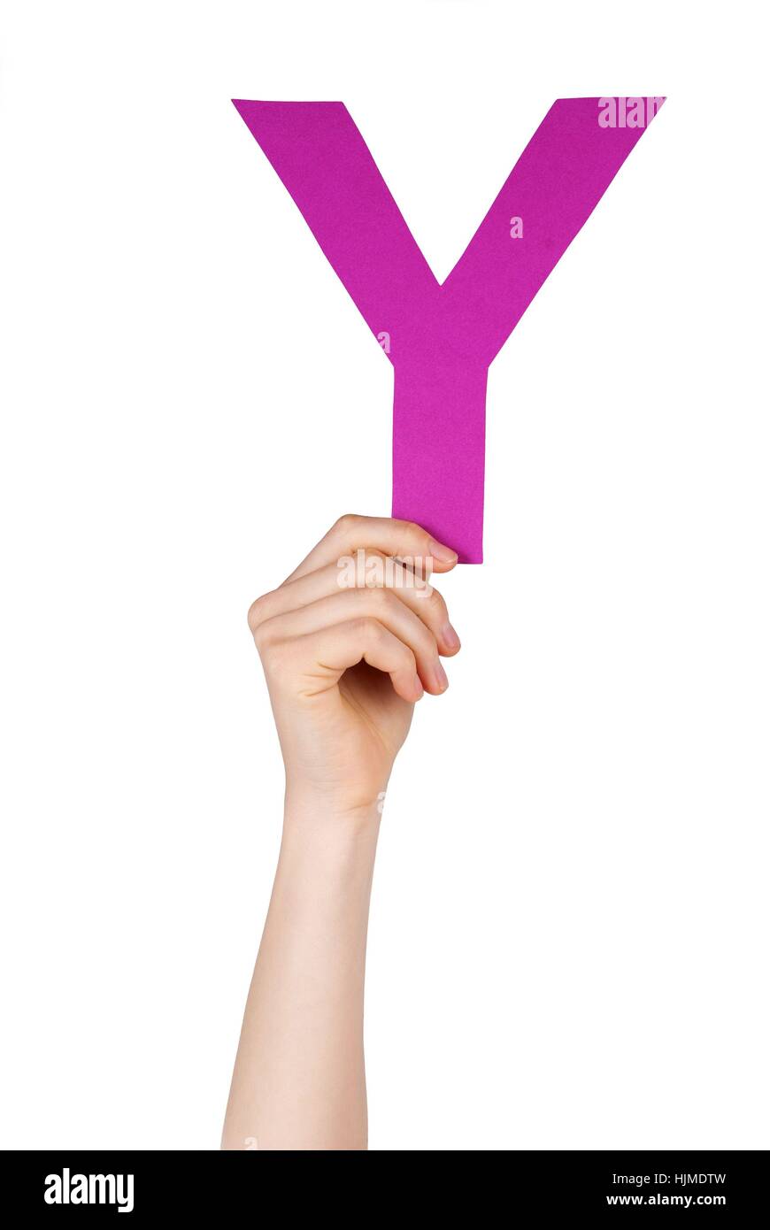 the letter Y, hold by a hand, isolated Stock Photo - Alamy