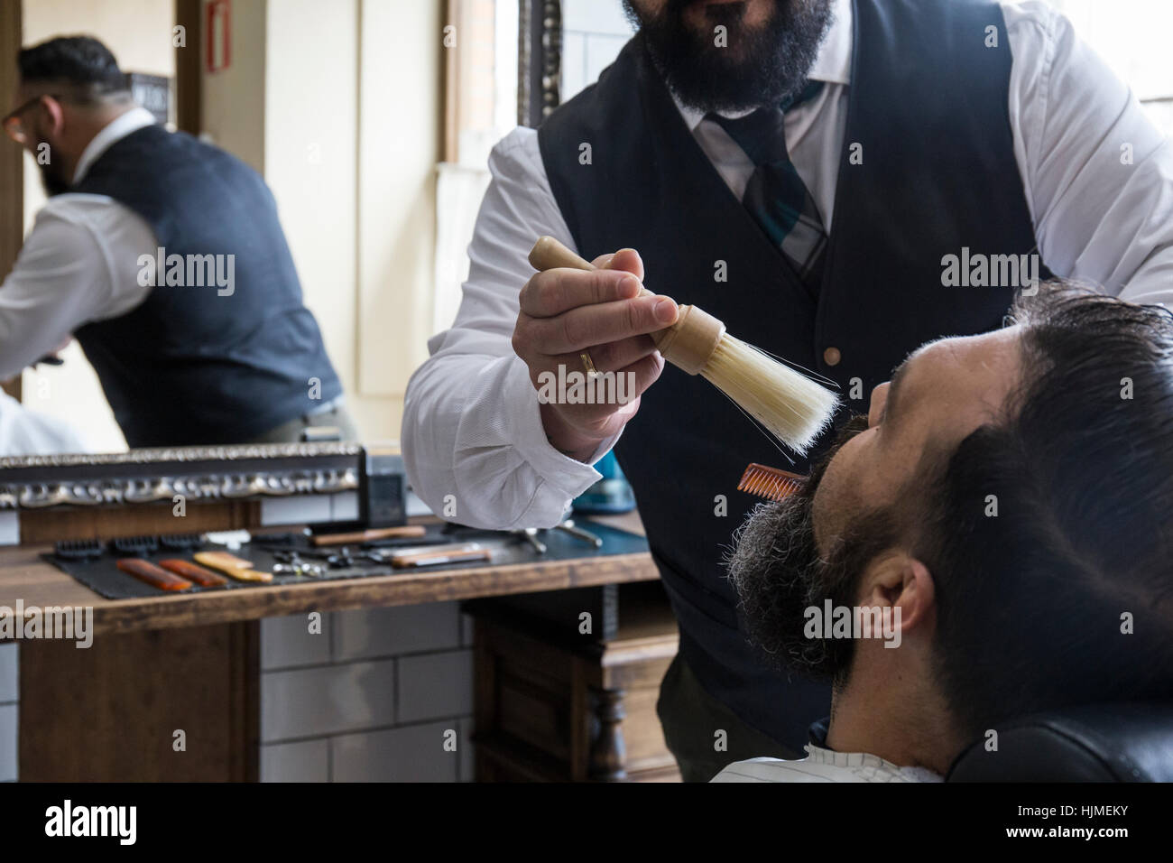 Barber brush hi-res stock photography and images - Alamy
