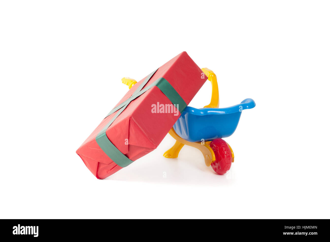 blue, isolated, toy, gift, box, boxes, wheelbarrow, red, blue, present ...