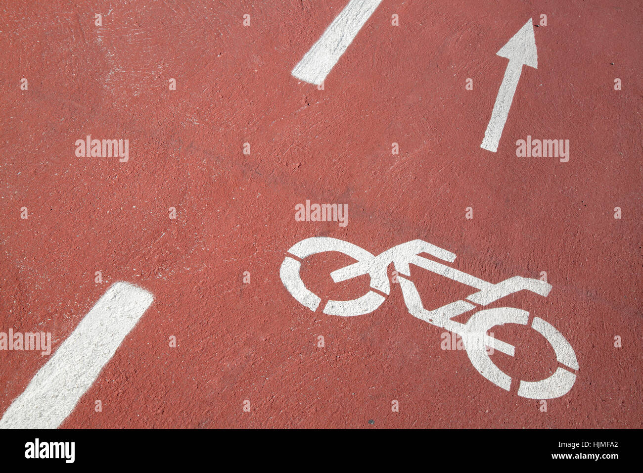 Bike Lane Symbol on Road Surface Stock Photo - Alamy