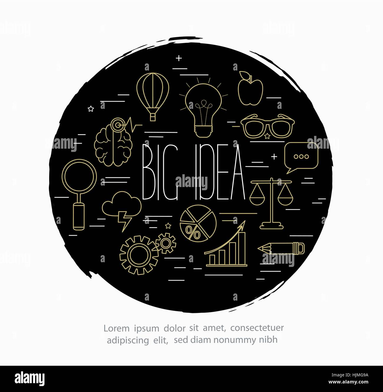 vector illustration of Line style design concept of big idea Stock ...