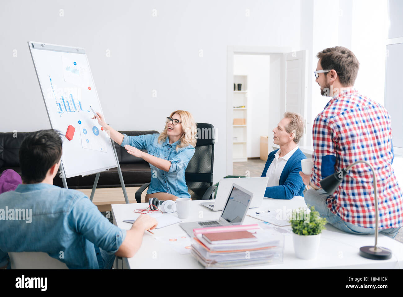 Close up woman presenting data hi-res stock photography and images - Alamy