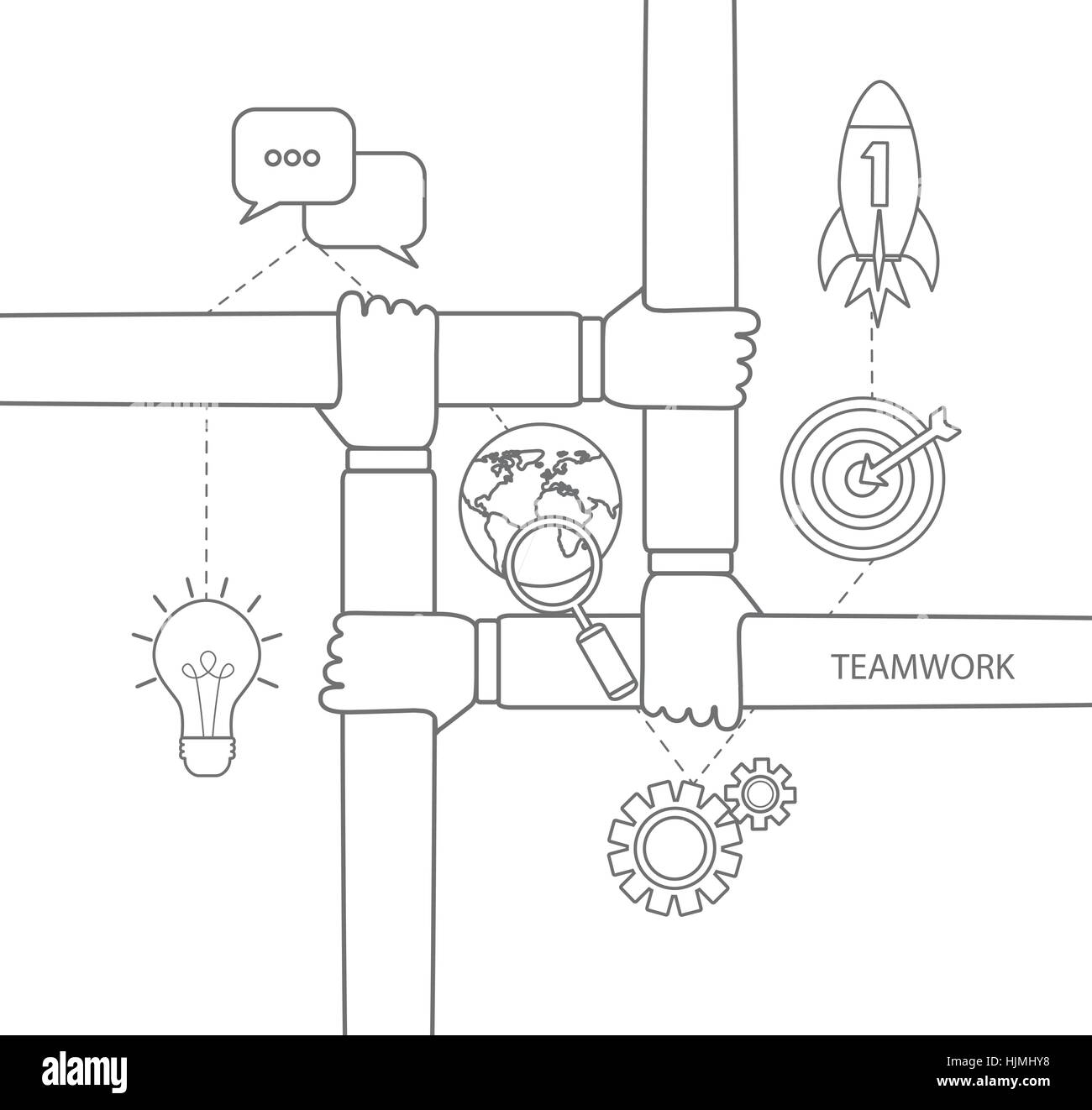 Teamwork concept logo Black and White Stock Photos & Images - Alamy