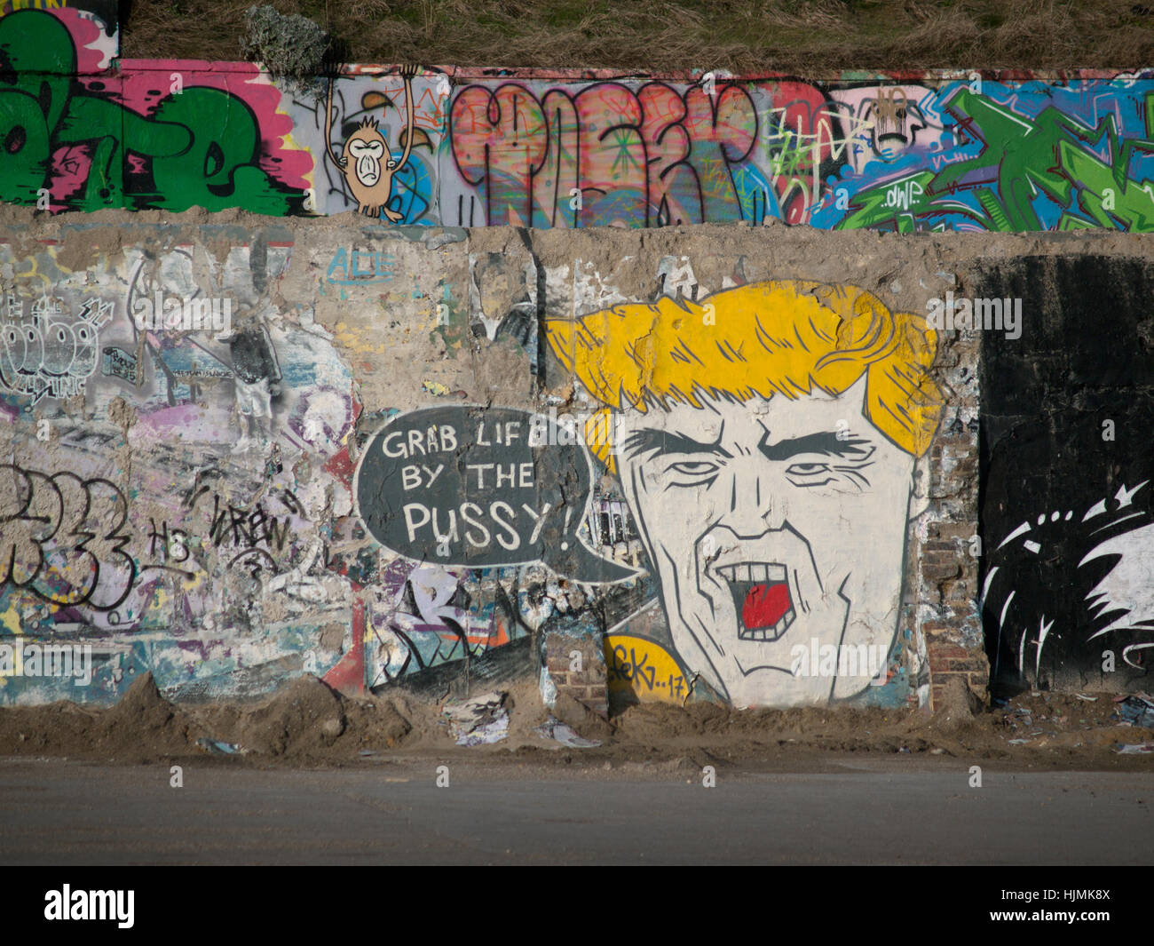 Donald Trump street art on a wall in Brighton Stock Photo - Alamy