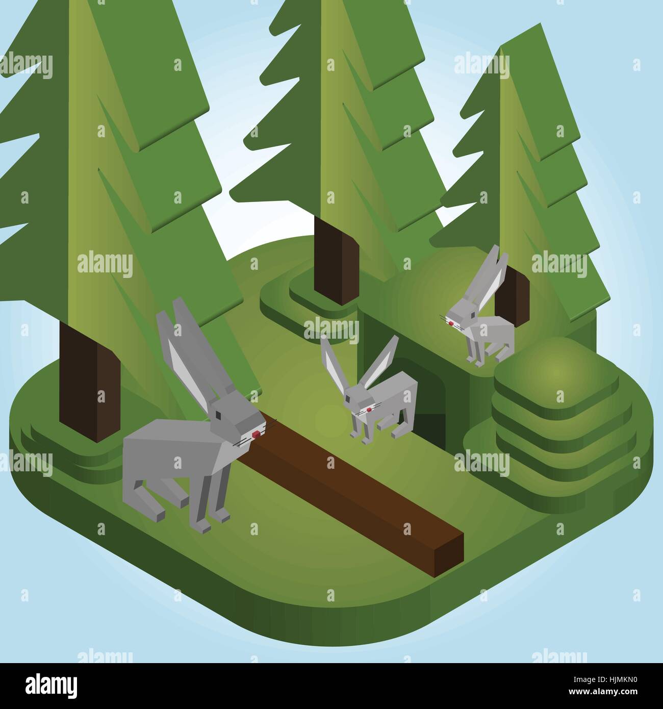 Rabbit in burrow illustration Stock Vector Images - Alamy