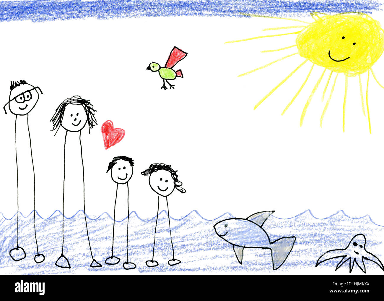 Family line drawing hi-res stock photography and images - Alamy