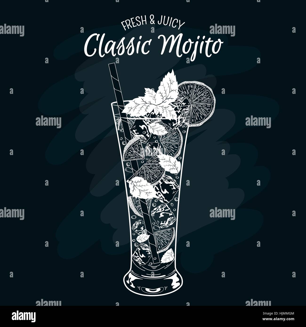 Vector illustration. Alcoholic cocktail Mojito Stock Vector Image & Art ...