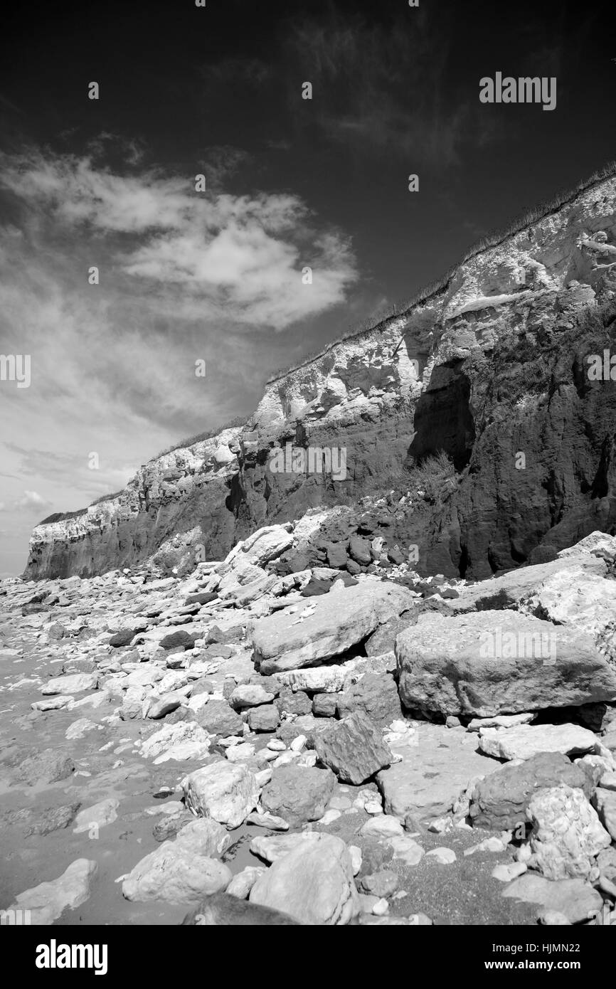 Chalk and Brownstone Cliffs, Hunstanton Beach, North Norfolk Coast ...