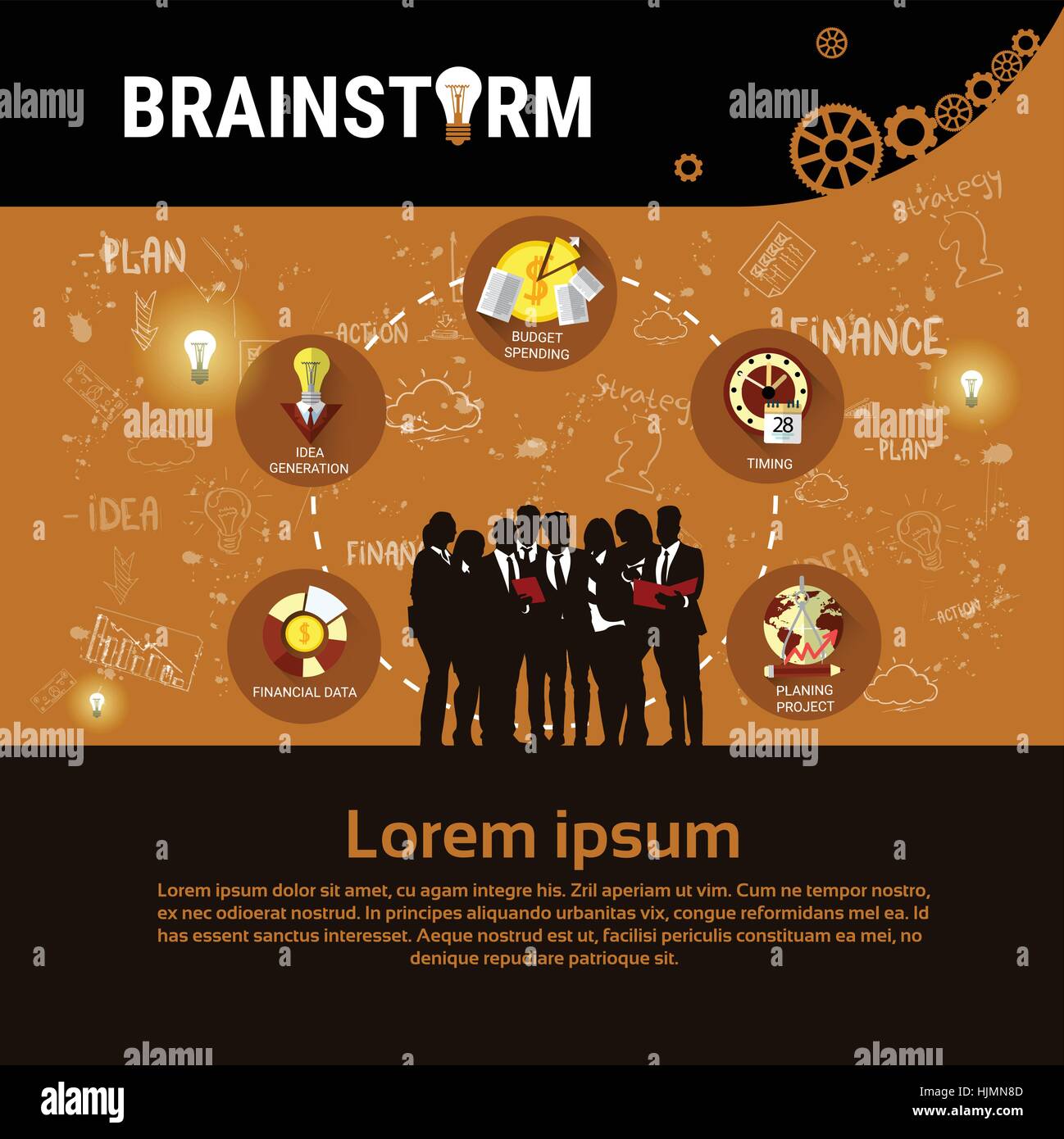 Businesspeople Group Team Brainstorm Business Plan Strategy Concept ...