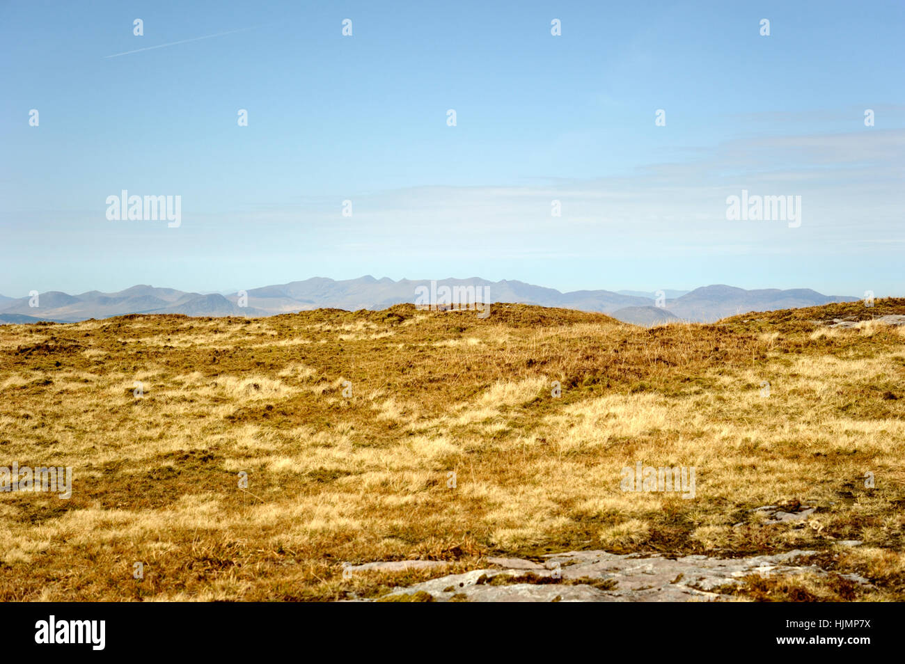 The mountains of Kerry from just below the peak of Knockboy Stock Photo ...