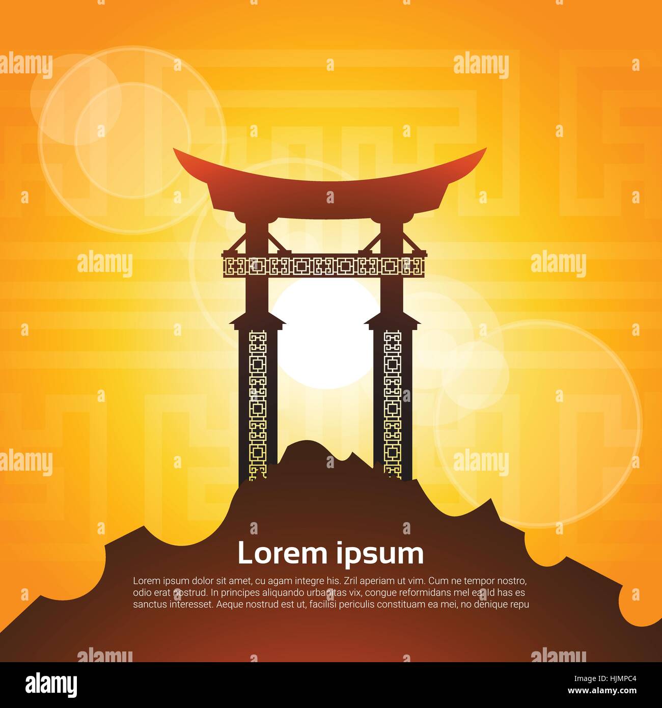 Chinese Traditional Abstract Buildings Asian Landscape Banner Stock ...