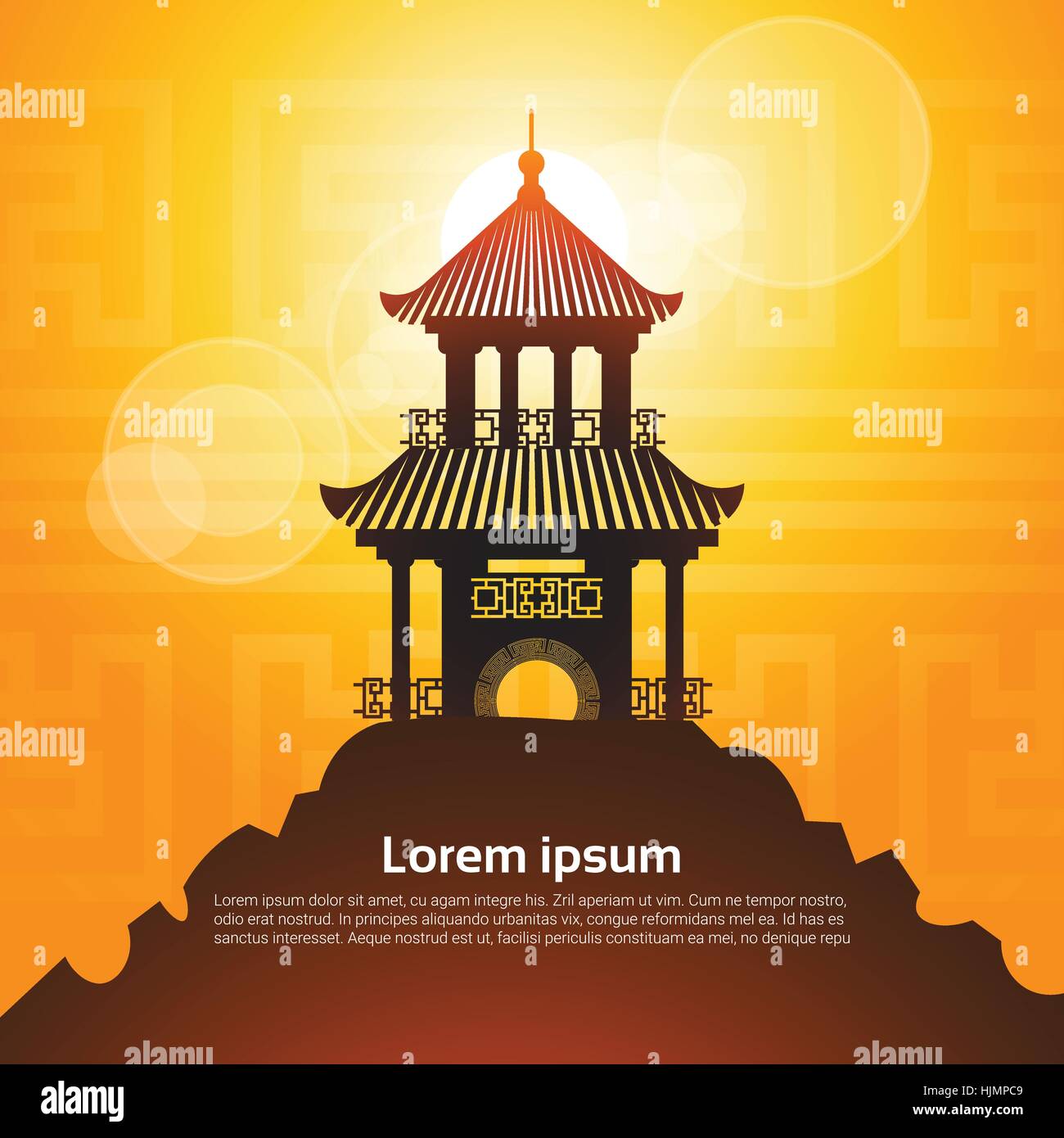 Chinese Traditional Abstract Buildings Asian Landscape Banner Stock ...