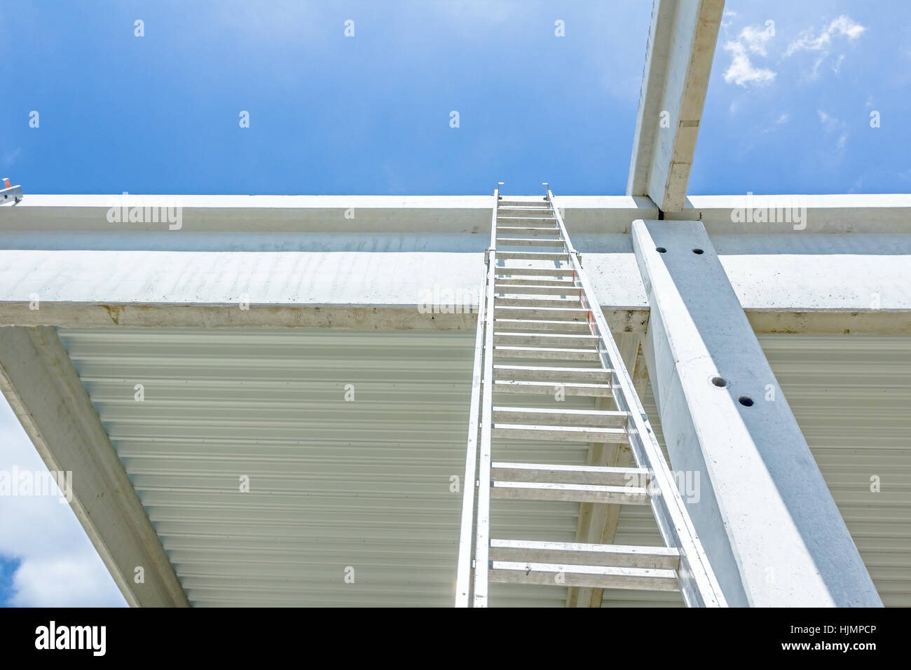Architecture concept, concrete structure girders, ladder to the sky ...