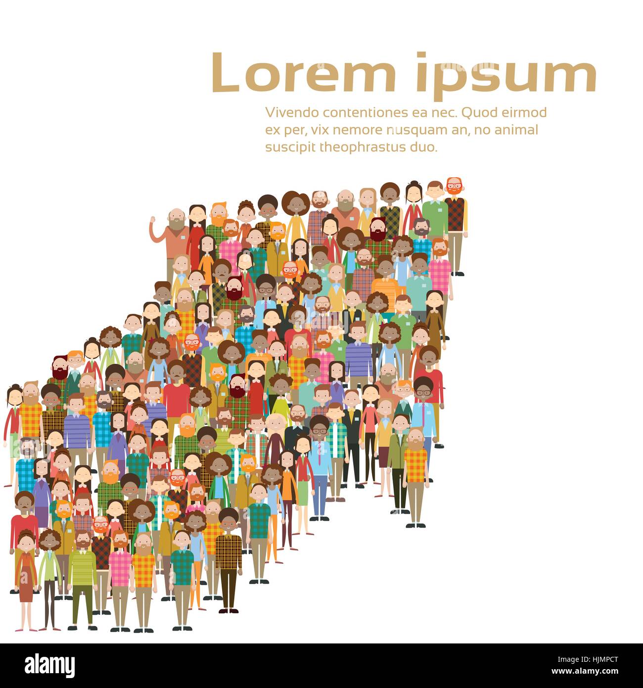 Group of Business People Arrow Big Crowd Businesspeople Mix Ethnic ...