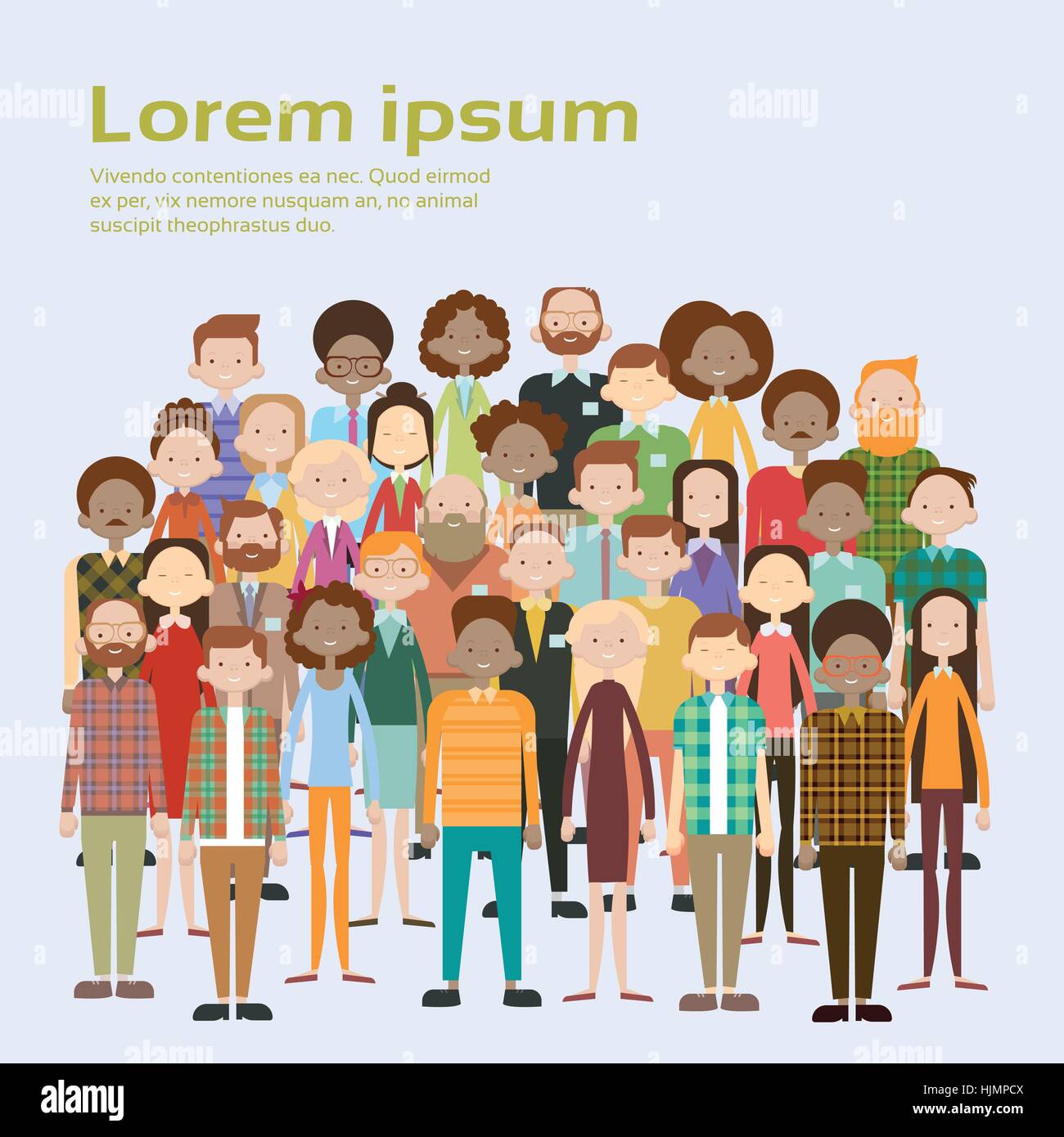 Group of Business People Big Crowd Businesspeople Mix Ethnic Diverse ...