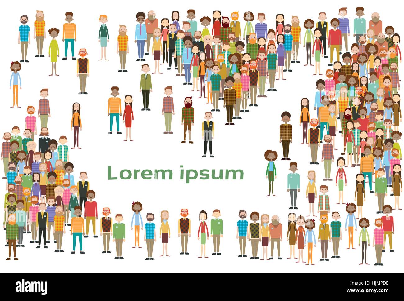 Mixed Race Crowd Stock Vector Images - Alamy