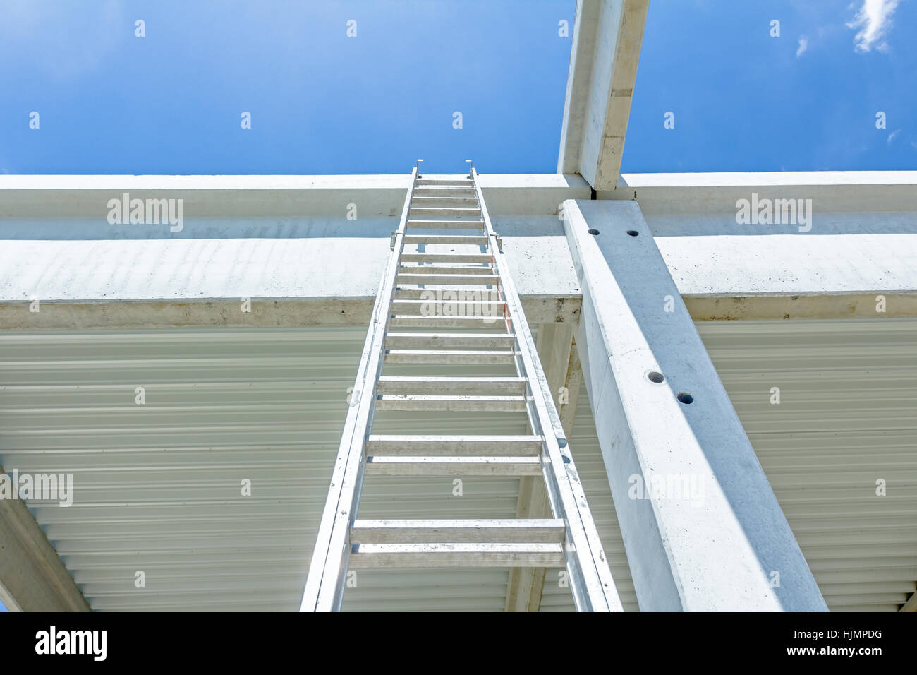 Architecture concept, concrete structure girders, ladder to the sky ...