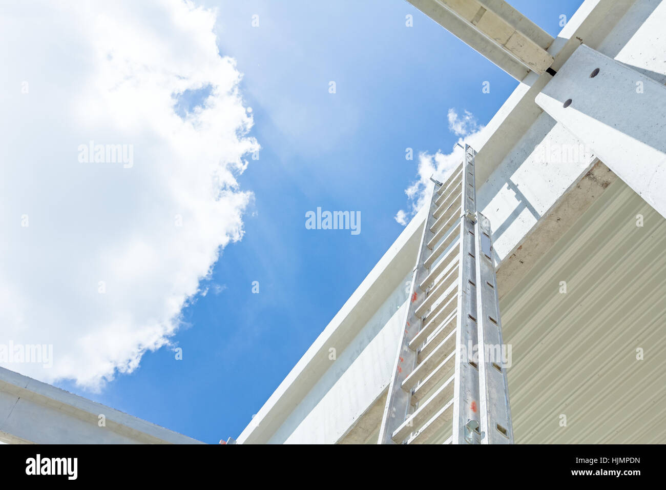 Architecture concept, concrete structure girders, ladder to the sky ...