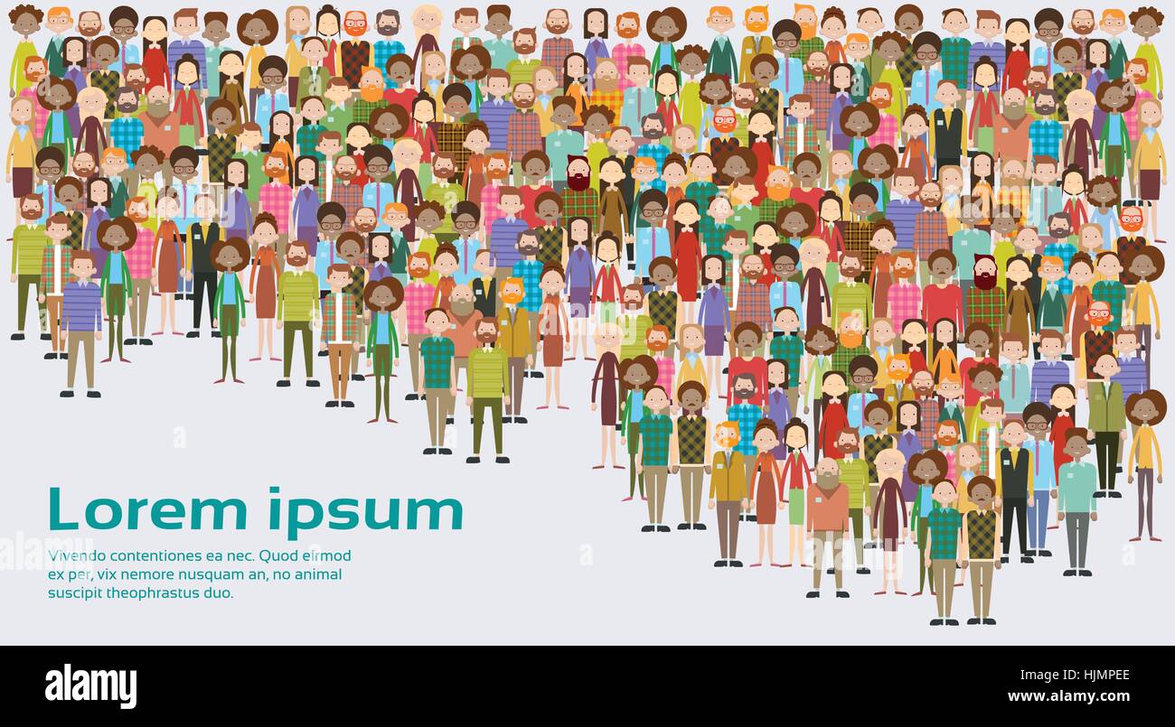 Mixed Race Crowd Stock Vector Images - Alamy