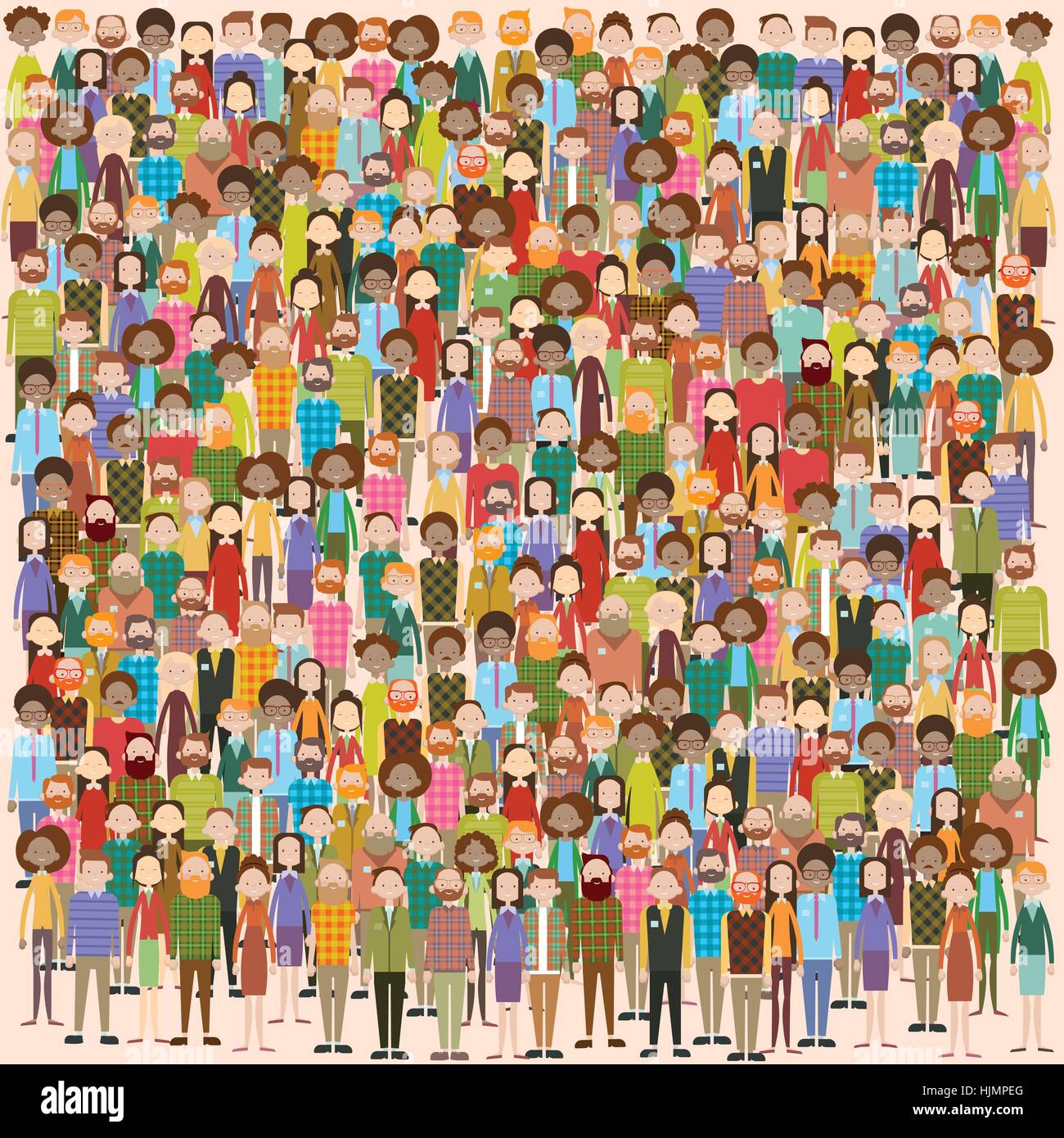 Mixed race crowd Stock Vector Images - Alamy