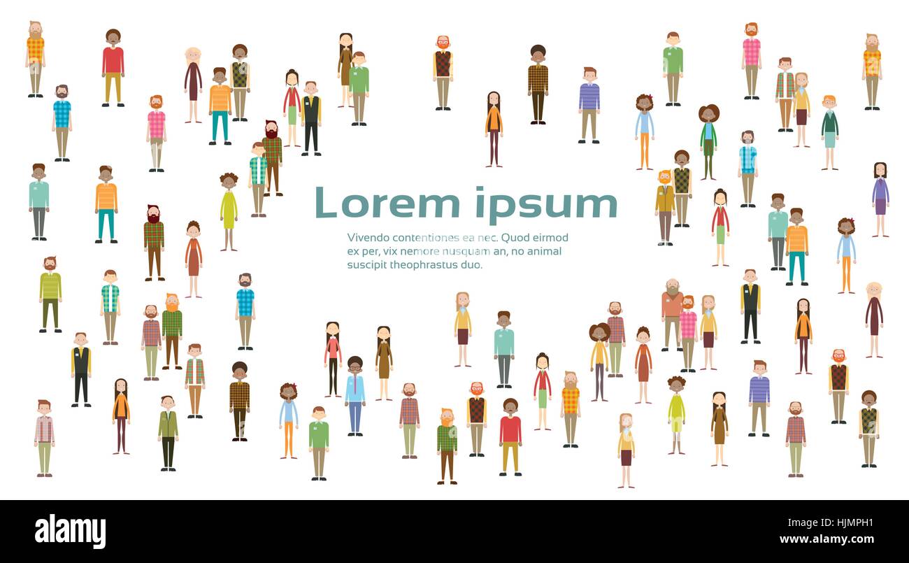 Group of Business People Big Crowd Businesspeople Mix Ethnic Diverse ...