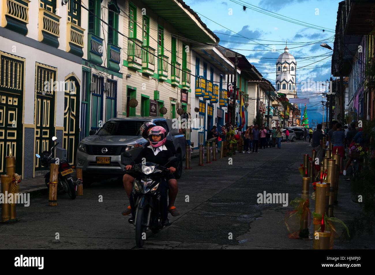 Streetview in Filandia (Quindío, Coffee Region), Colombia Stock Photo ...