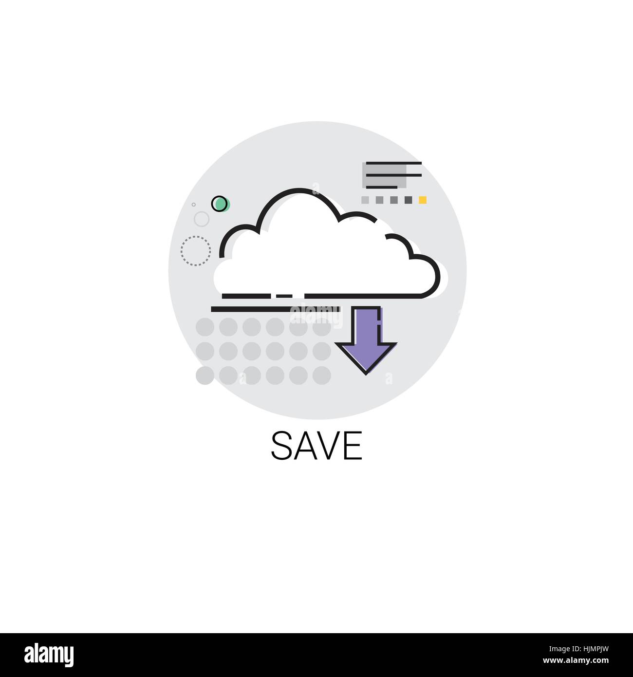 Save Cloud Computing Database Storage Services Web Icon Stock Vector