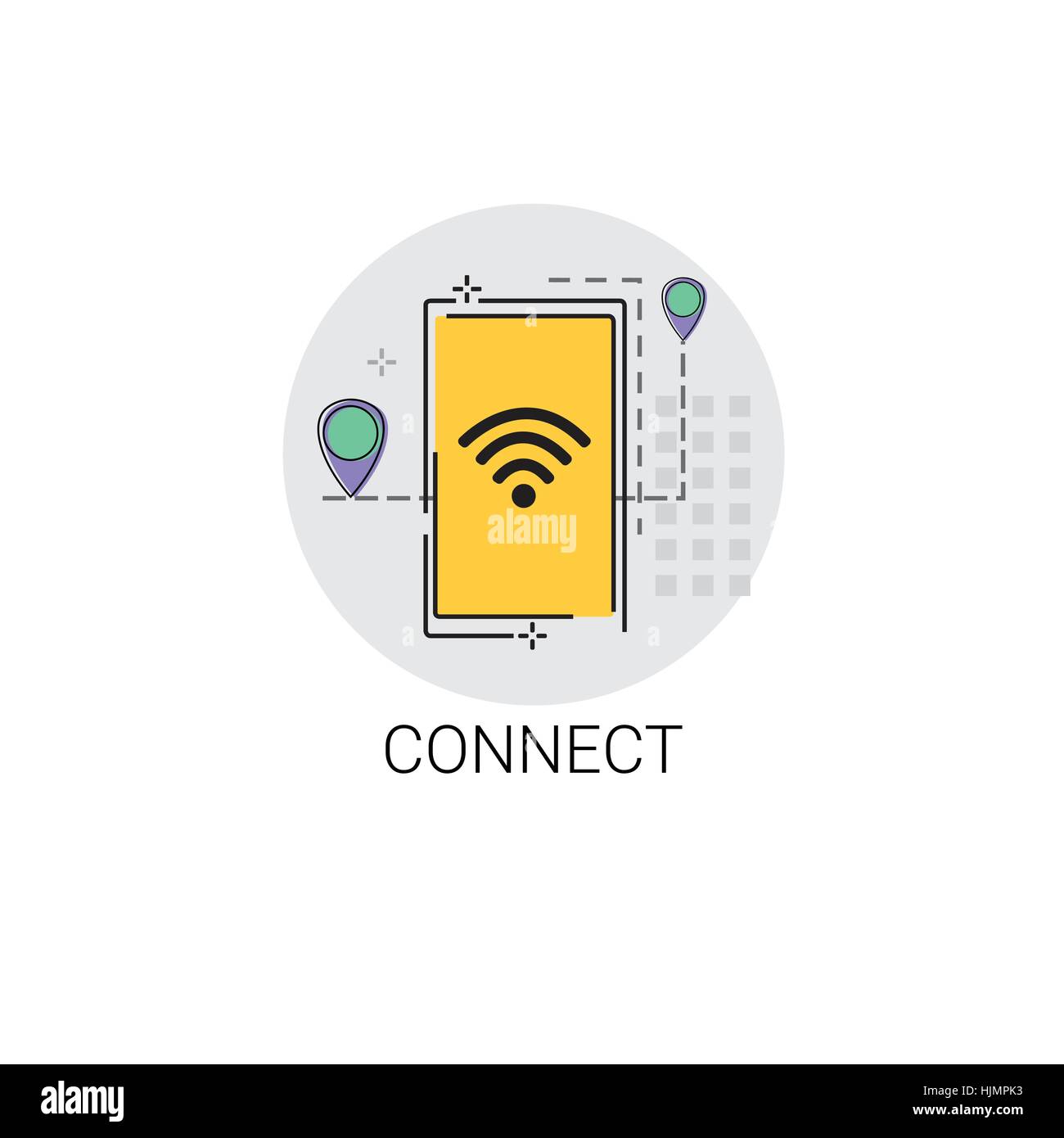 Simple white wifi icon Cut Out Stock Images & Pictures - Alamy